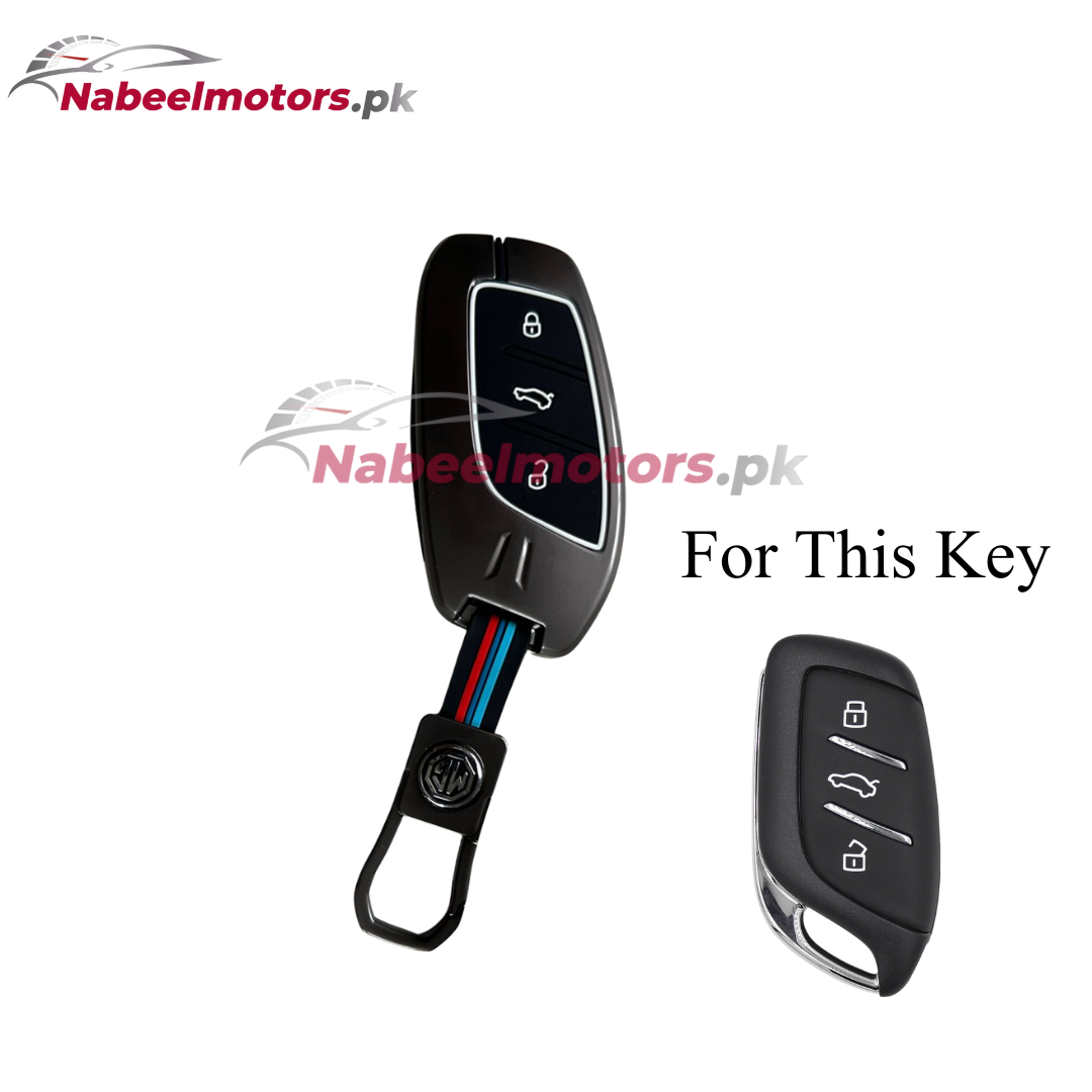 MG HS Metal Key Cover – Premium Zinc Alloy Car Key Case – Nabeel Motors