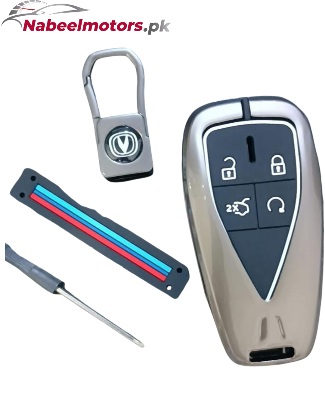 Oshan X7 Metal Key Cover – Premium Zinc Alloy Car Key Case – Nabeel Motors