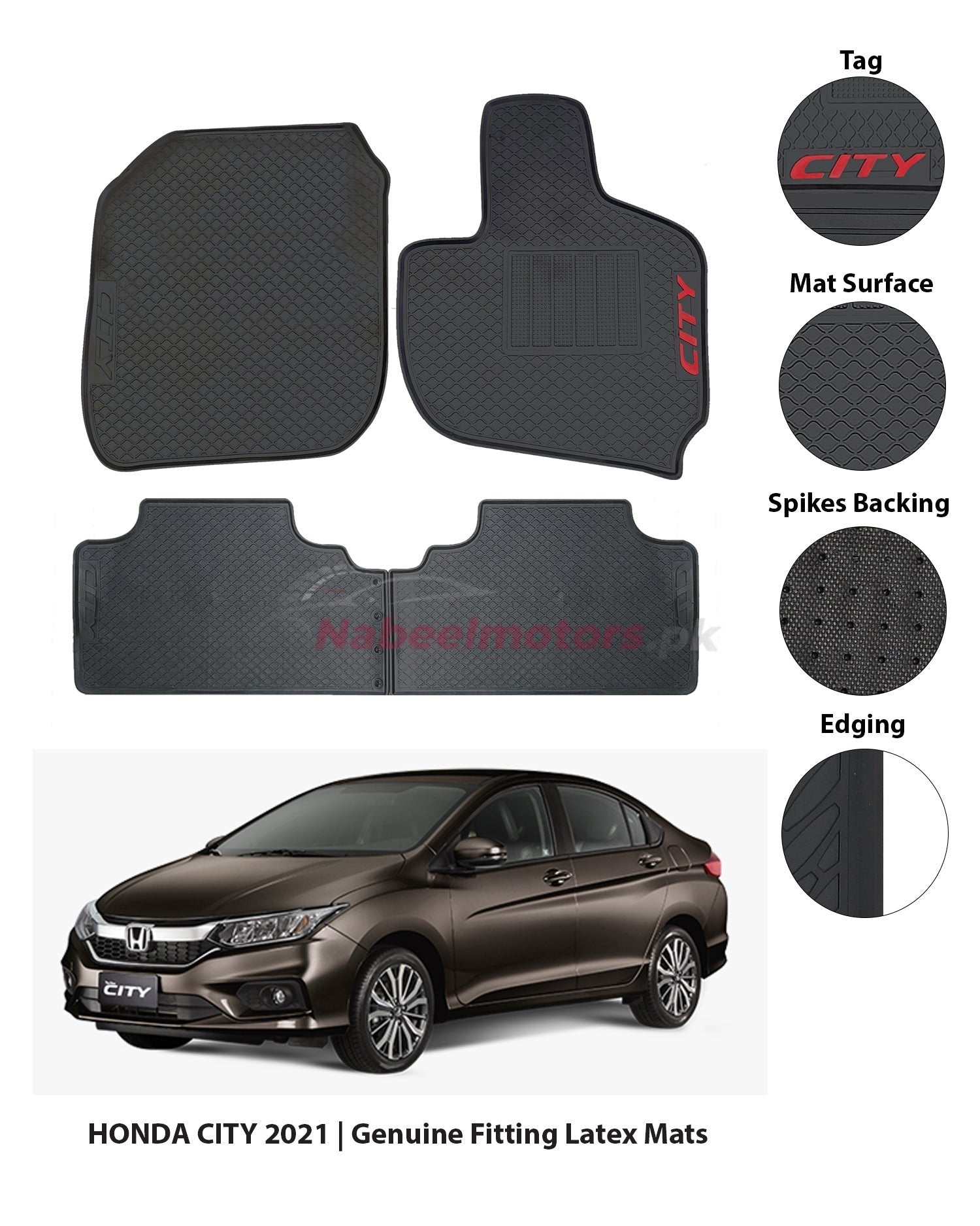 Honda City 2021-2024 PVC Latex Rubber Floor Mats – Nabeel Motors
